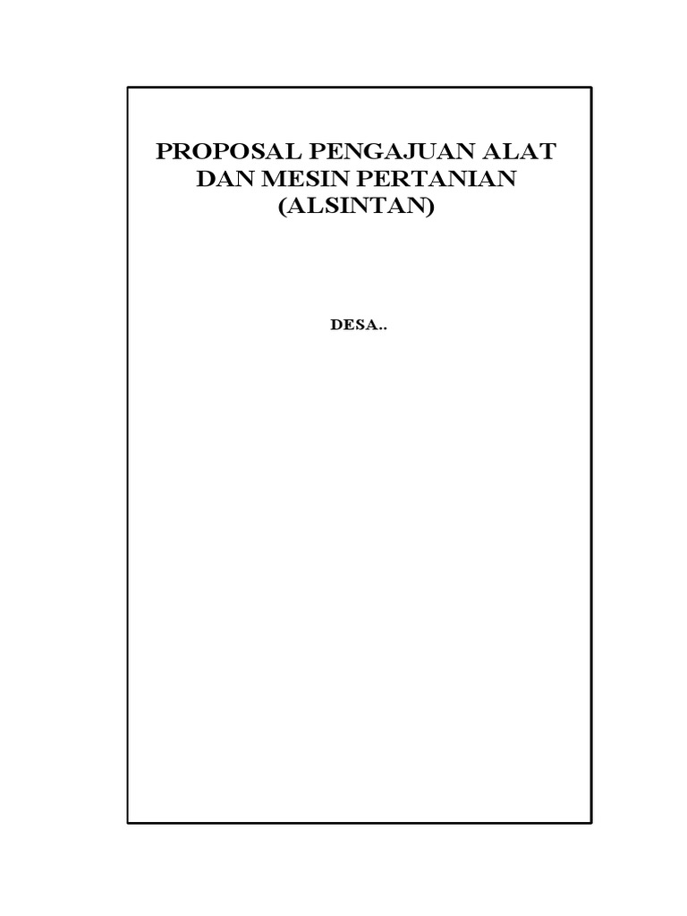 PROPOSAL Alsintan | PDF