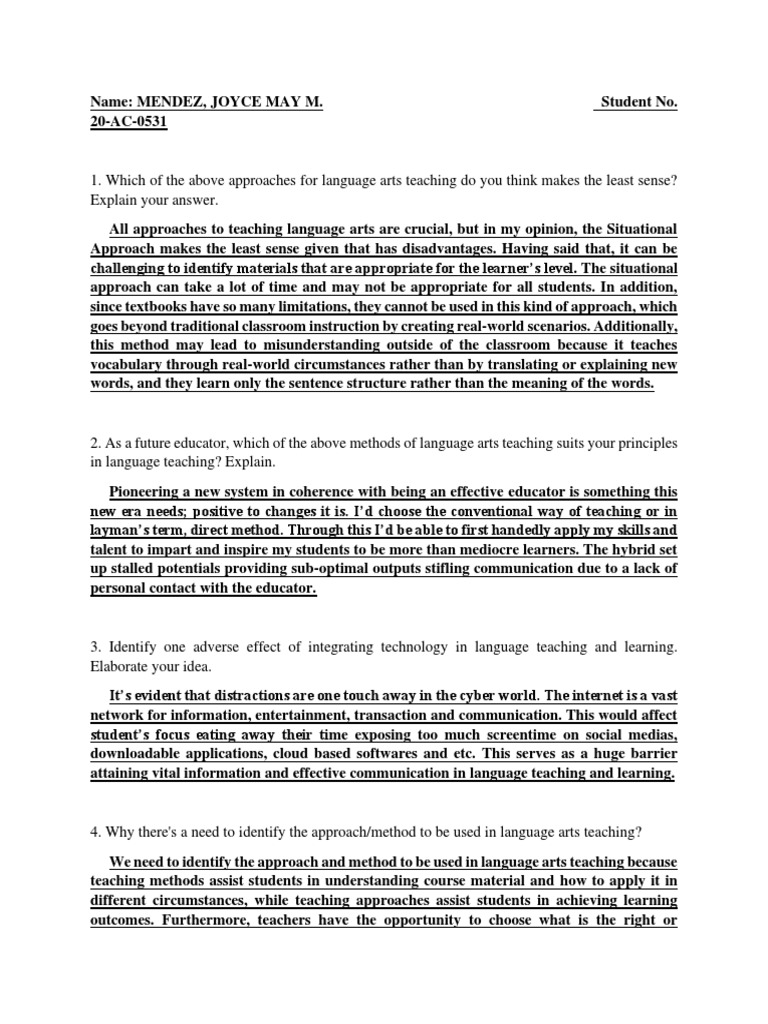 SG4 Learning Activity 2 | PDF | Teaching Method | Language Education