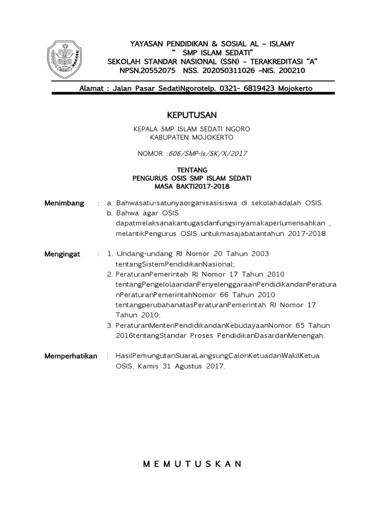 SK Osis 2021-2022 | PDF