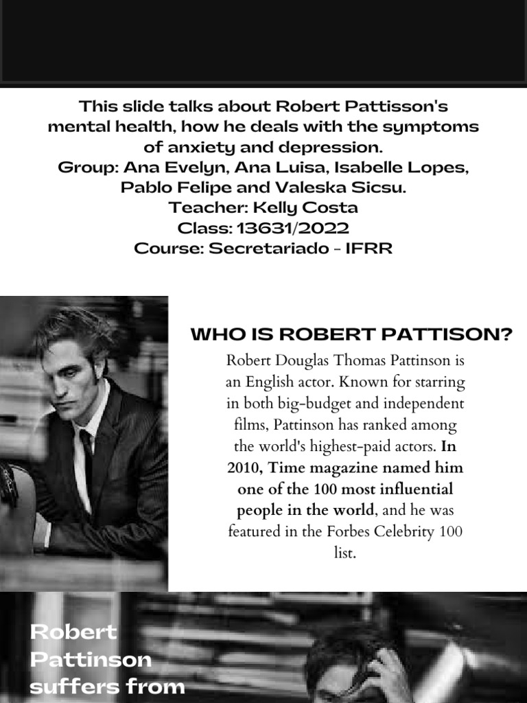 Robert Pattison | PDF | Anxiety | Depression (Mood)