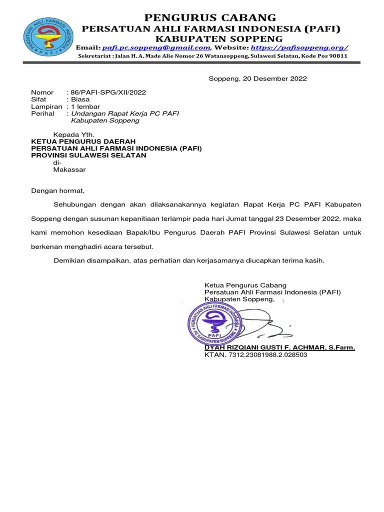 Contoh Undangan Rakercab | PDF