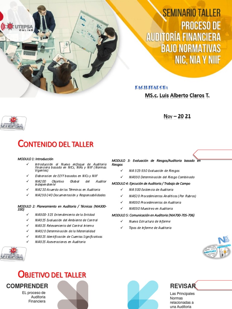 Taller de Auditoría Financiera NICs y NIIF | PDF | normas ...