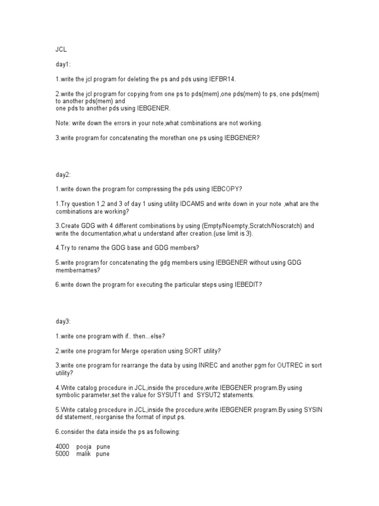 JCL Programs for Data Management | PDF