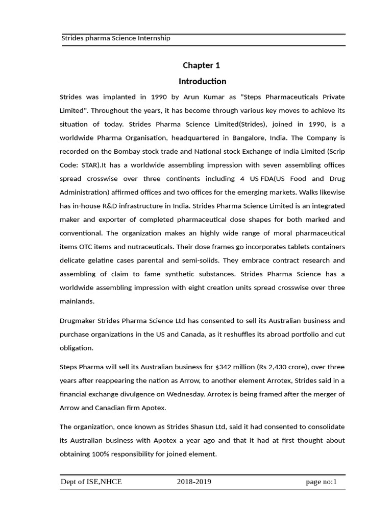 Strides Pharma Science Internship Insights | PDF | Backup | Computer Network