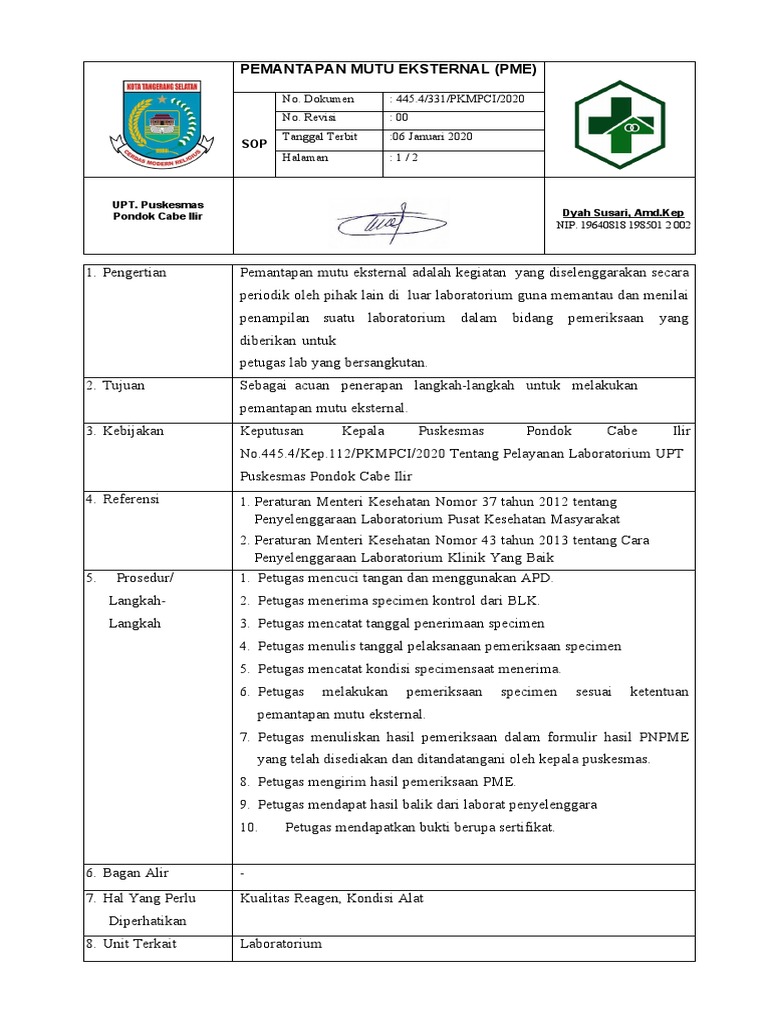 Ep 3.9.1.4 Sop Pme | PDF