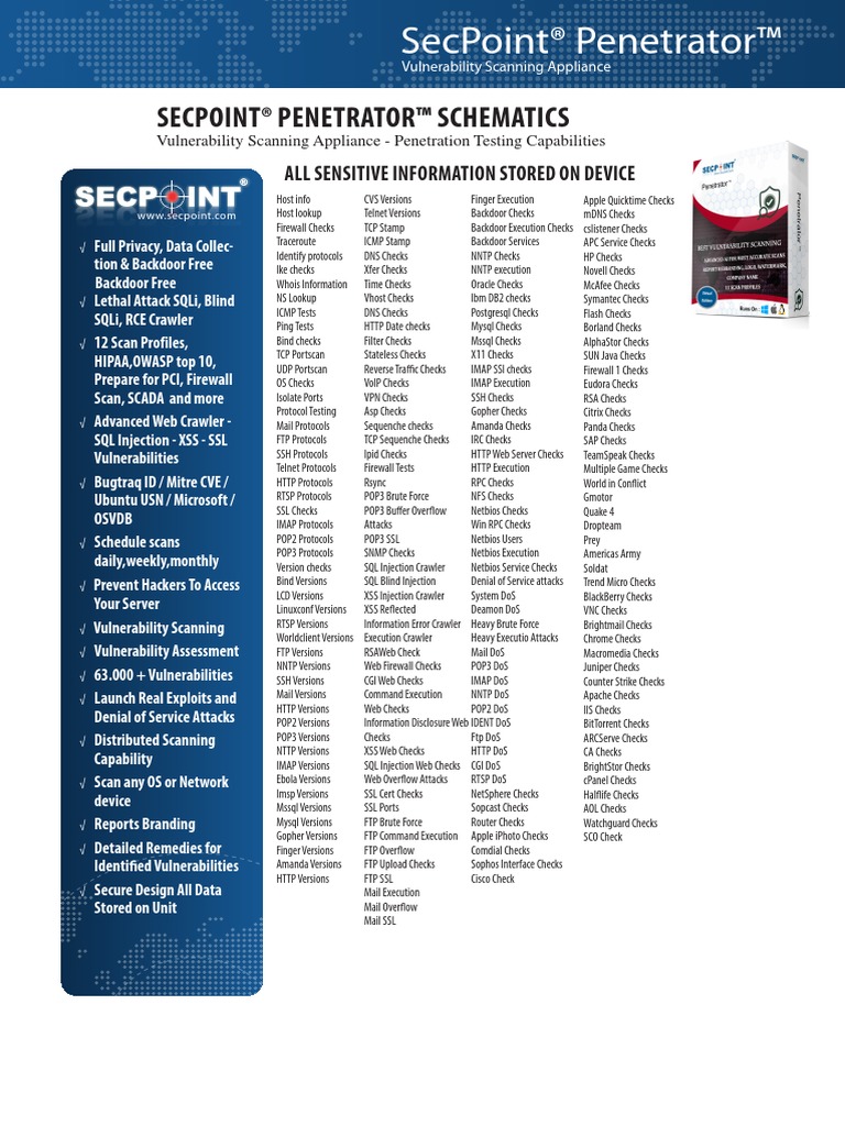 SecPoint Penetrator Schematics | PDF | Denial Of Service Attack | World ...