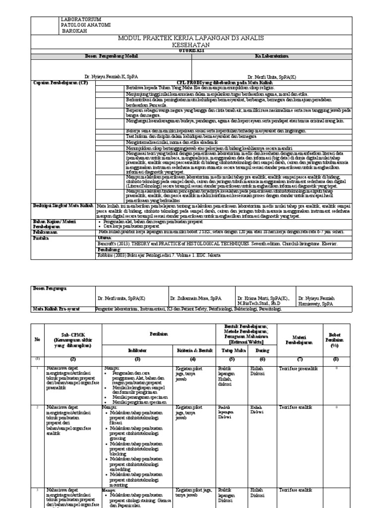 Modul Praktek Kerja Lapangan Laboratorium Pa Barokah Pdf