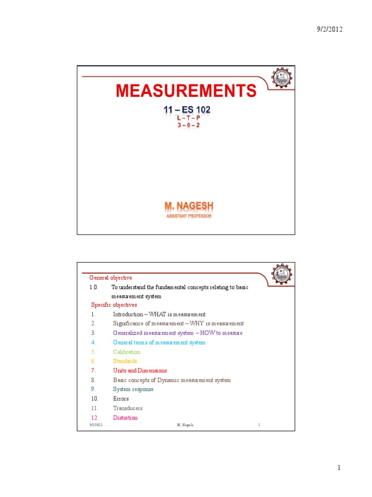 Unit-1-Fundamentals of Measurements | PDF