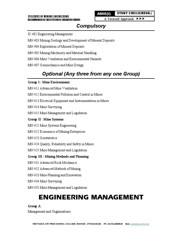 Syllabus Btech Mining | PDF | Reliability Engineering | Mining