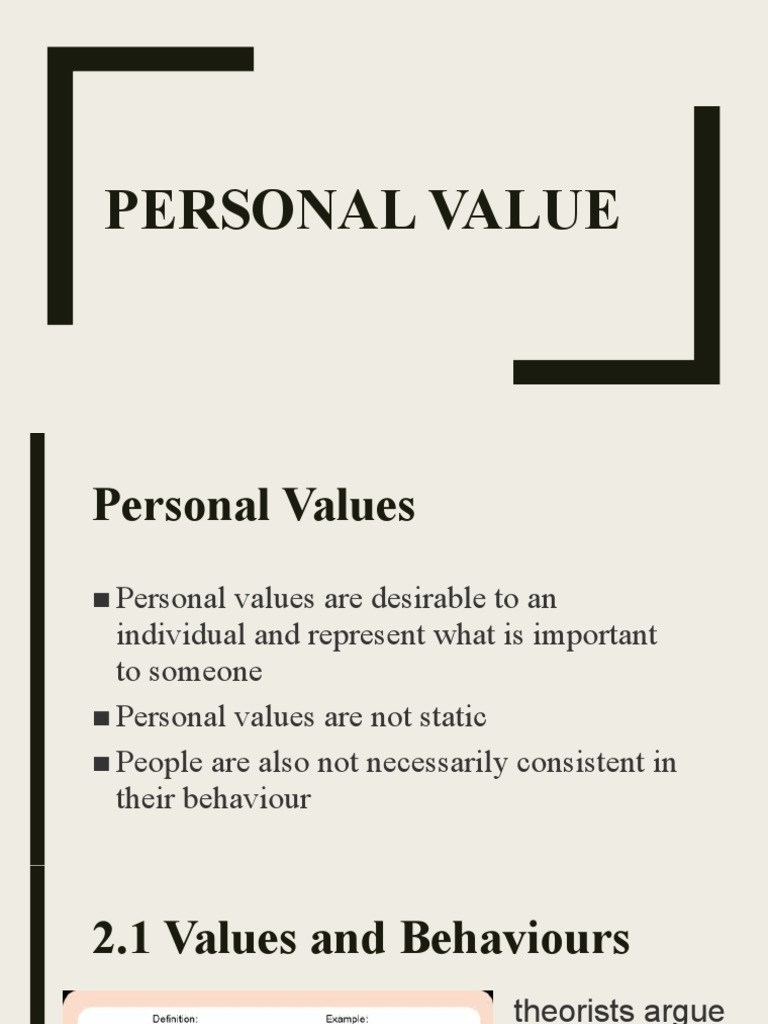 Personal Values | PDF