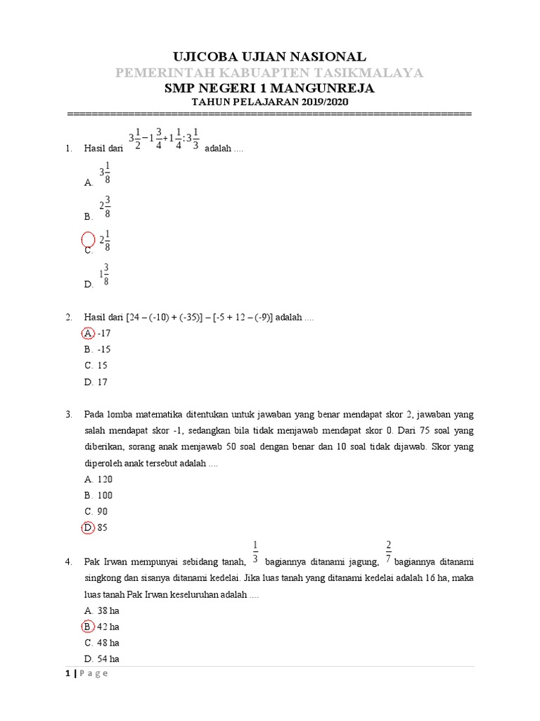 Soal Ucun Matematika | PDF