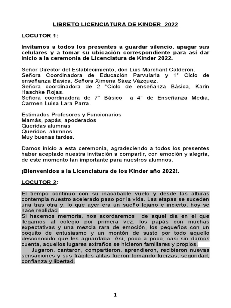 Libreto Kinder 2022 | PDF | Educación de la primera infancia ...