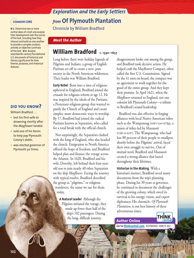 Bradford of Plymouth Plantation | PDF | Plymouth Colony