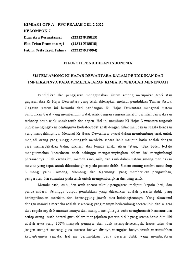 Filosofi Pendidikan Di Indonesia | PDF