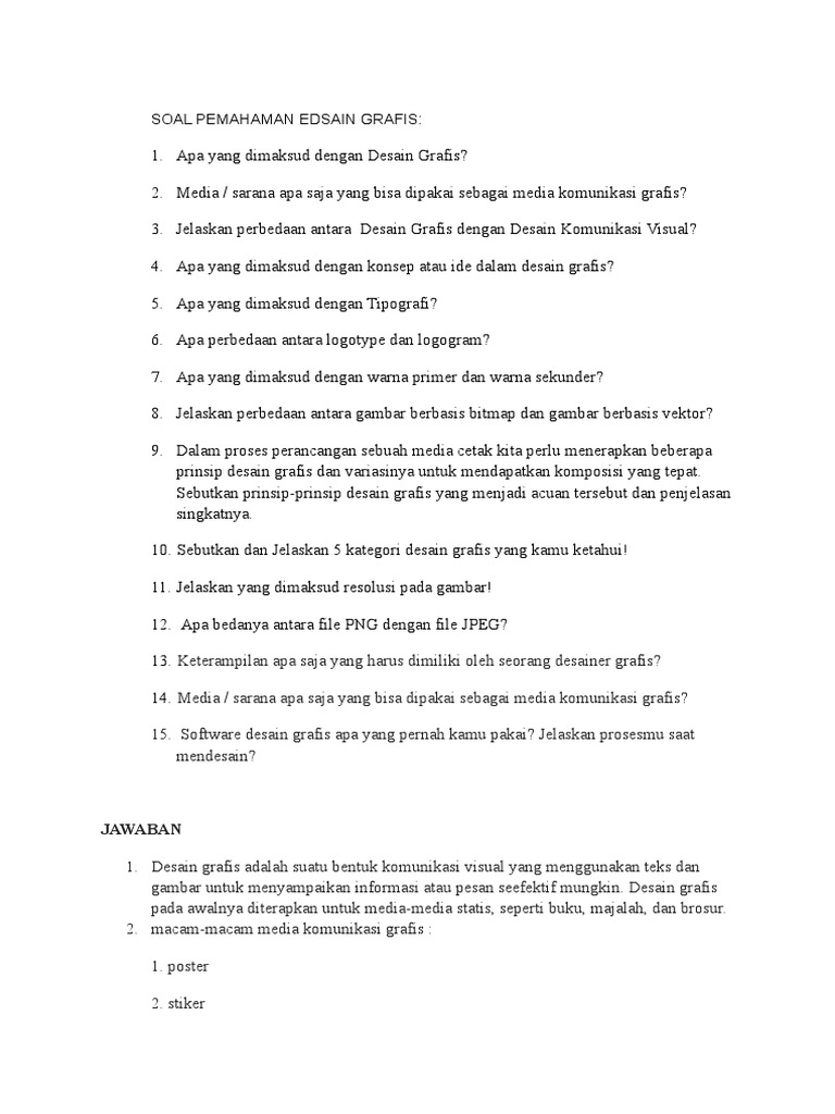 Soal Pemahaman Edsain Grafis | PDF