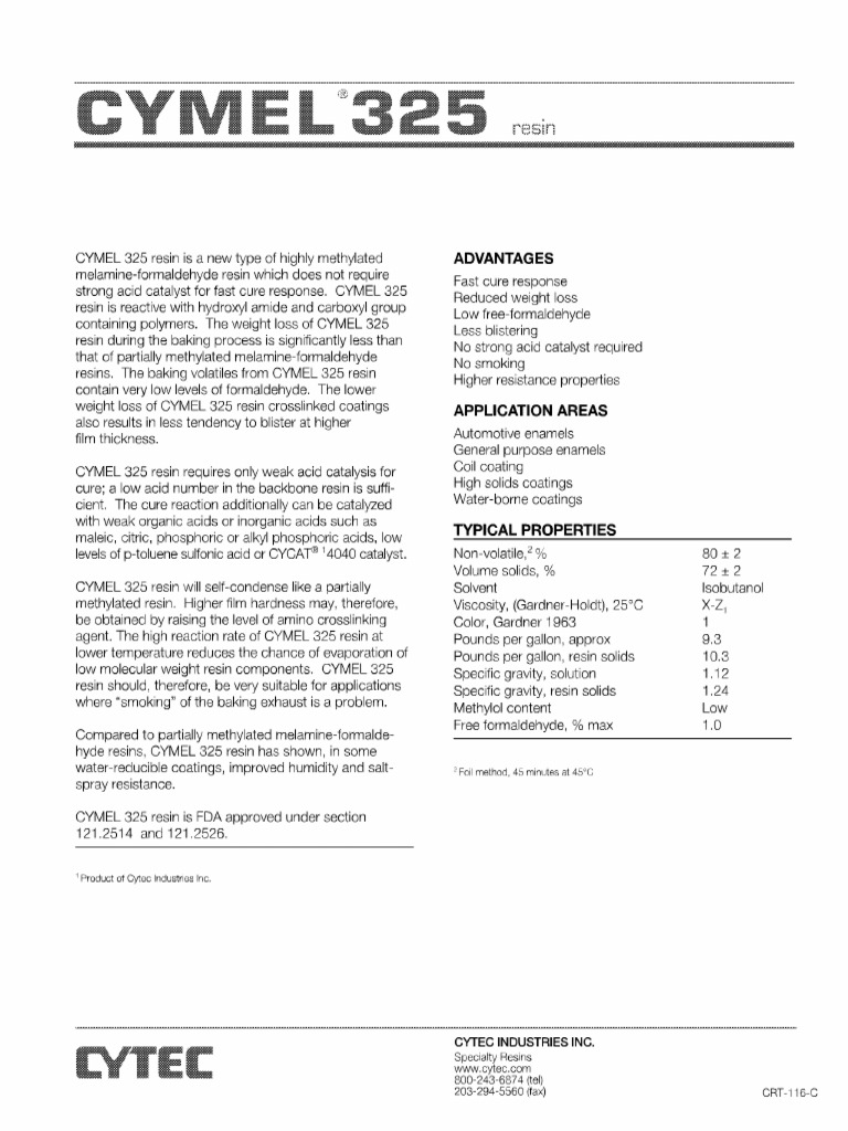 Cymel 325 Formulation | PDF