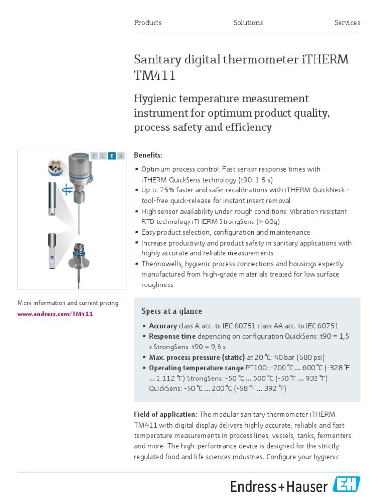 Endress-Hauser iTHERM TM411 EN | PDF | Pipe (Fluid Conveyance) | Metrology