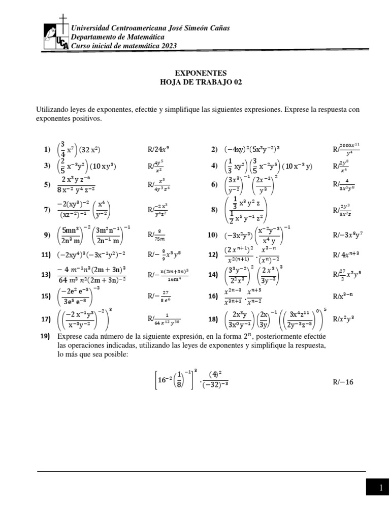 02 Exponentes | PDF