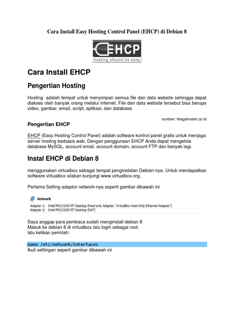 Cara Install Easy Hosting Control Panel | PDF