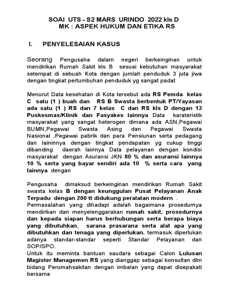 Bahan Soal Uts Urindo 34 D | PDF