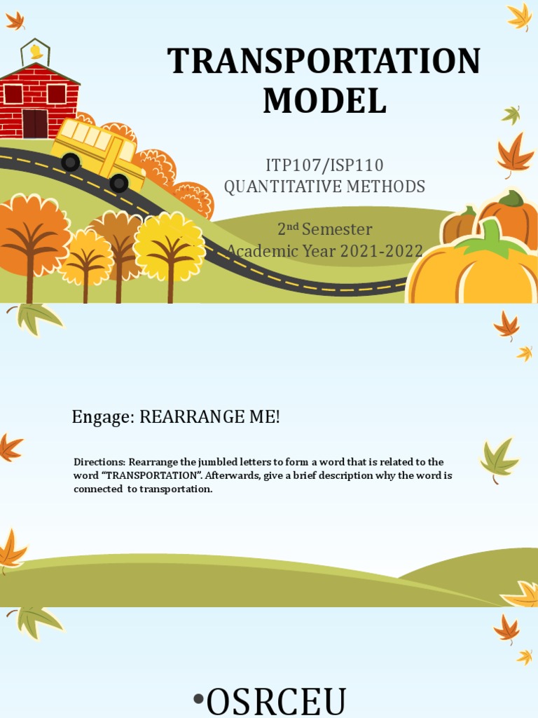 Transportation Model | PDF