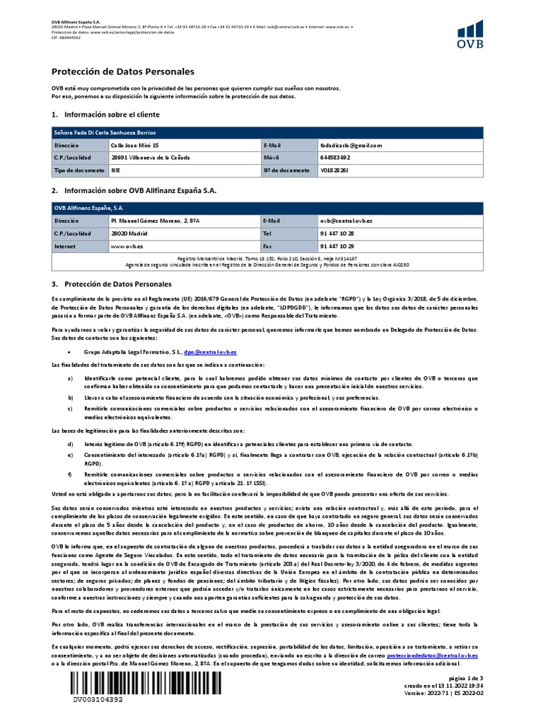 Prot. de Datos Cliente - Encrypted | PDF