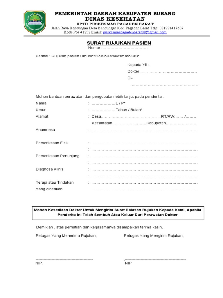 Surat Rujukan Pasien | PDF