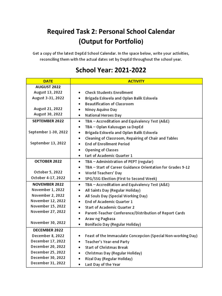 School Year Planner for Educators | PDF | Observances | Public Holiday