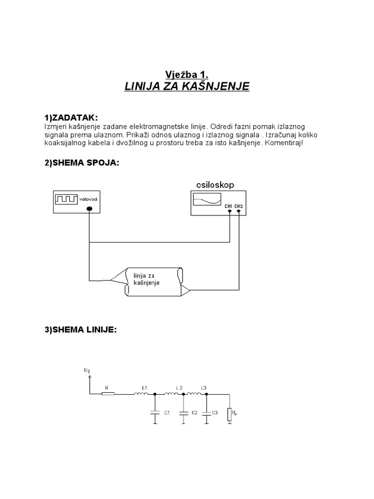 Vježba 1-LINIJA ZA KAŠNJENJE | PDF