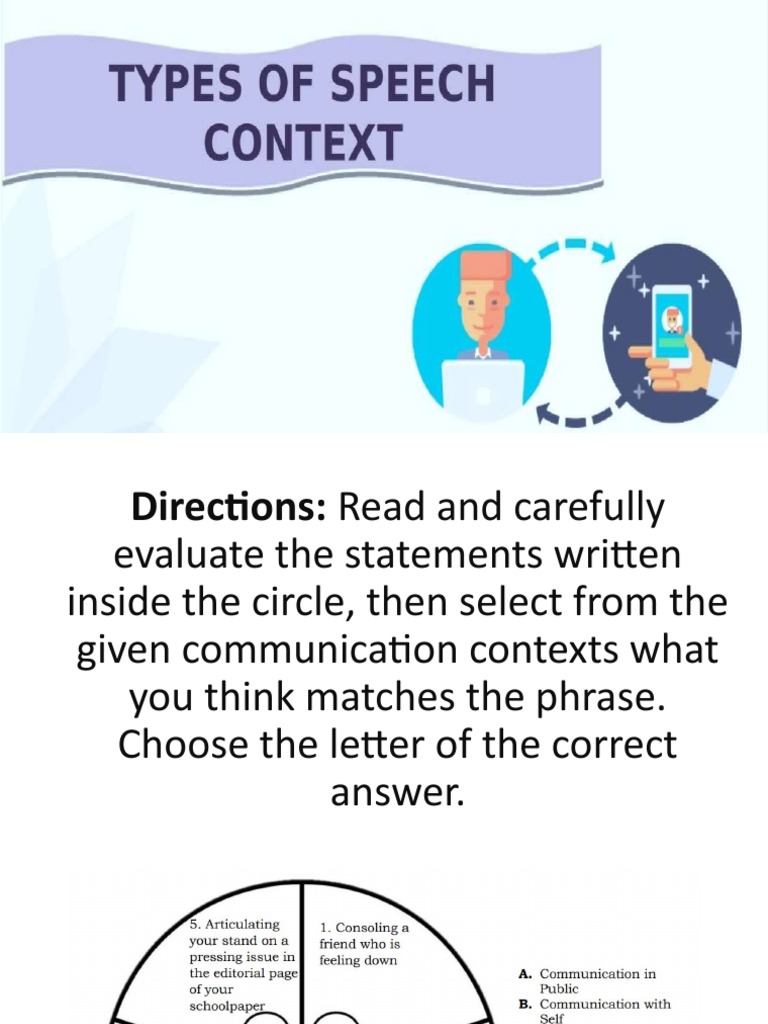 Oral Com Lesson 6 Speech Context | PDF | Communication | Interpersonal Communication