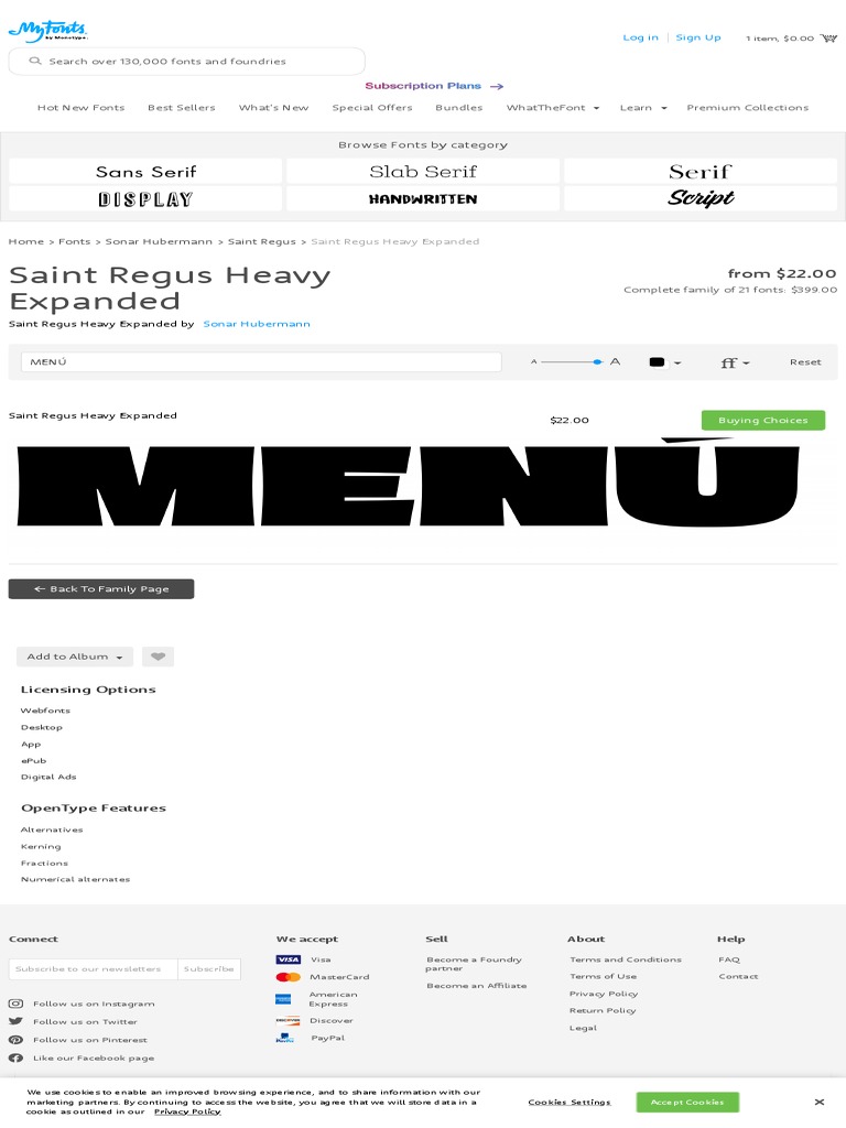 Saint Regus Heavy Expanded Font Webfont & Desktop MyFonts 2 | PDF | Typefaces | Http Cookie
