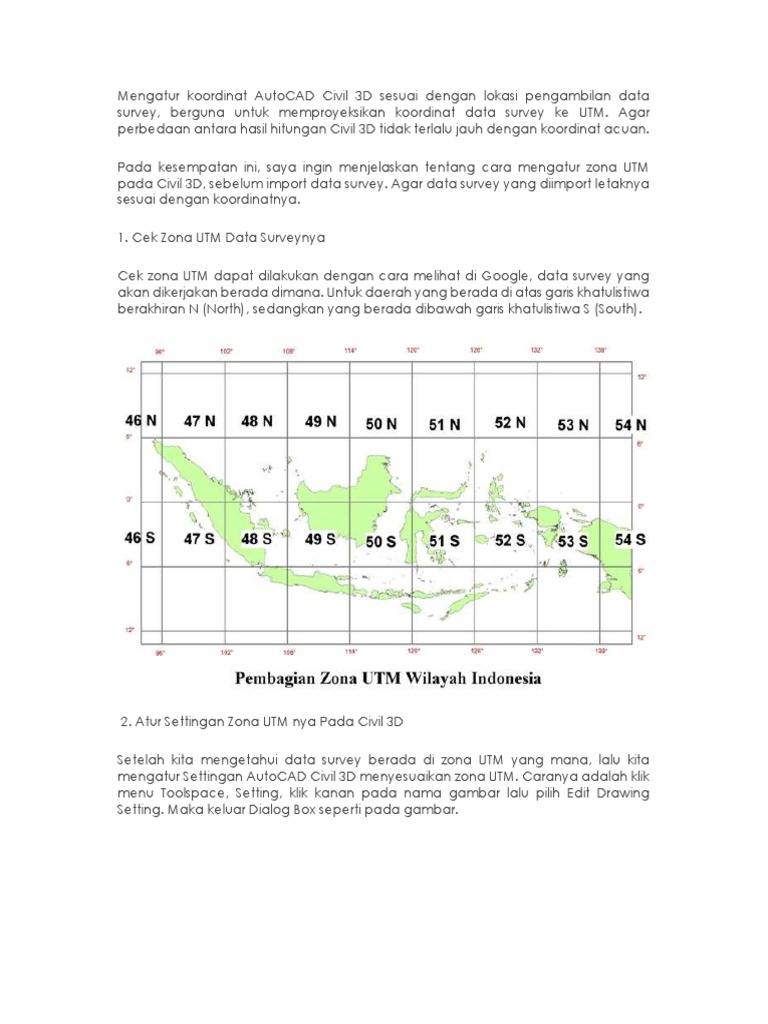 Tutorial Mengatur Koordinat Civ3d | PDF