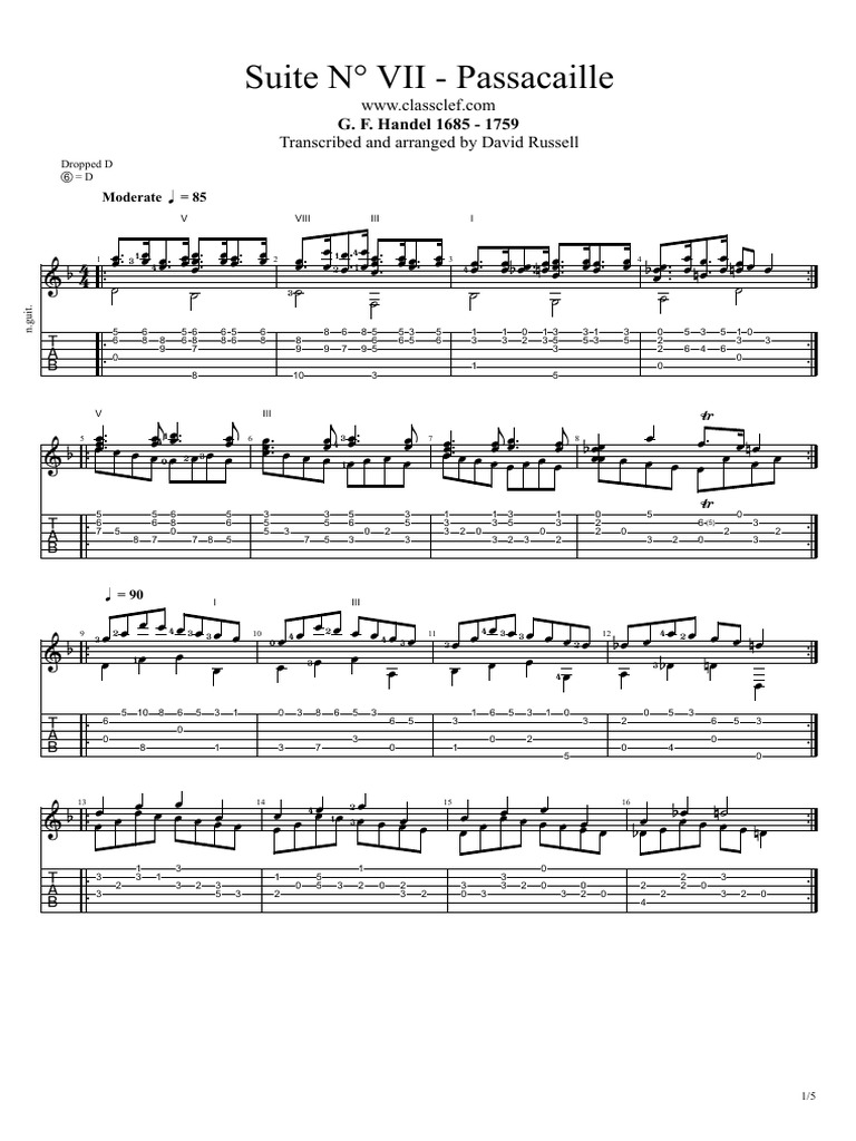 Suite No 7 Passacaille by Georg Friedrich Handel | PDF