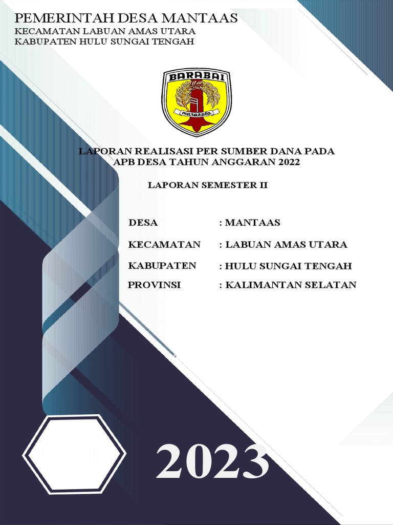 Cover Laporan Per Sumber Dana APBDesa Semester II | PDF