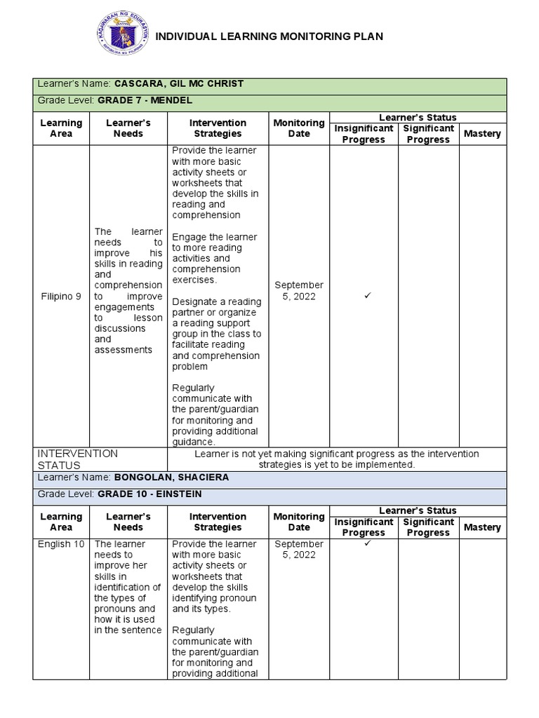 ILMP | PDF | Reading Comprehension | Learning