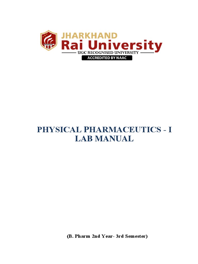 Lab Manual Physical Pharmaceutics I | PDF | Ph | Titration