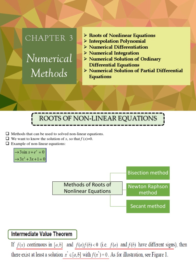Roots Of Nonlinear Equations Download Free Pdf Numerical Analysis Equations 