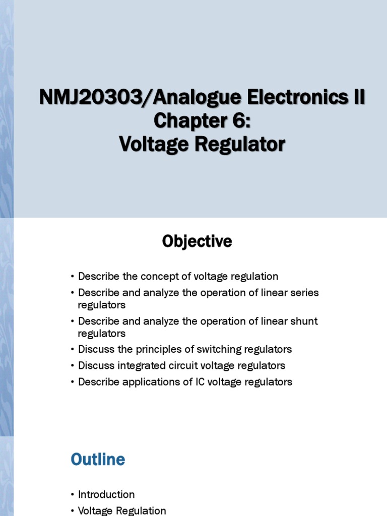Chapter 6 Voltage Regulators | PDF | Operational Amplifier | Voltage