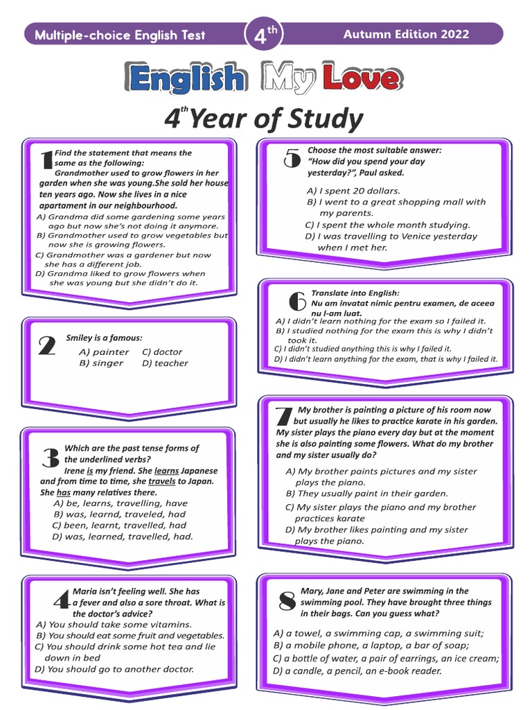 Clasa A 6a Concurs Engleza | PDF