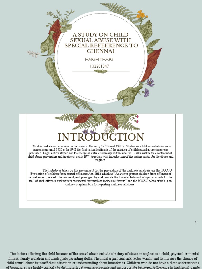 A Study On Child Sexual Abuse With Special (Harshitha) | PDF | Child Abuse | Child Sexual Abuse