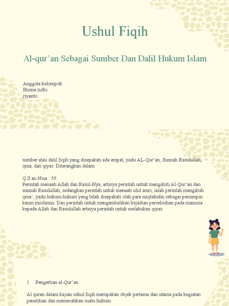 Al-Qur'an Sebagai Sumber Dan Dalil Hukum Syara' | PDF