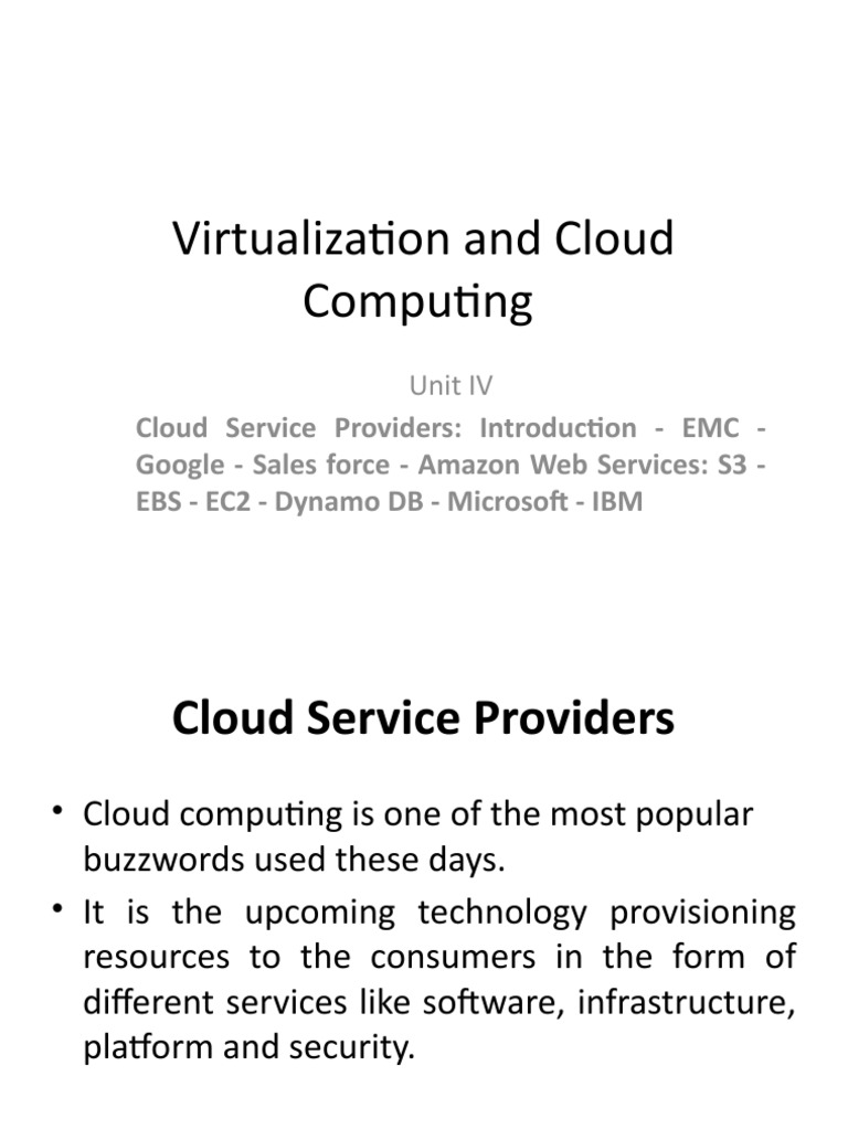 VC Unit IV | PDF | Cloud Computing | Software As A Service