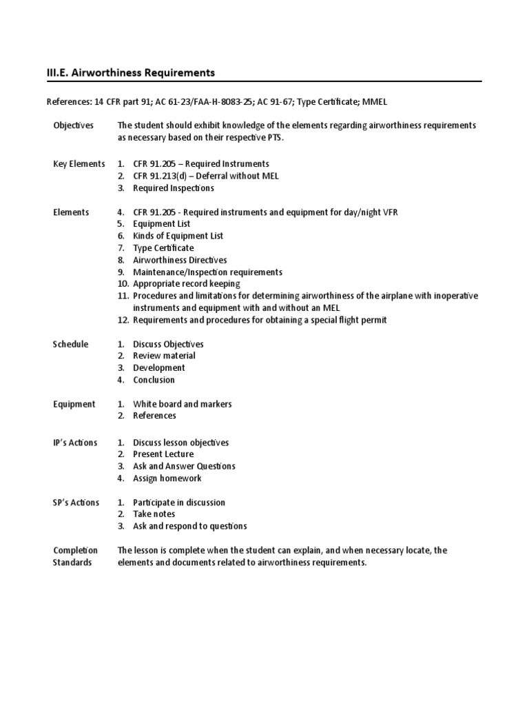 03.E. Airworthiness Requirements | PDF | Instrument Flight Rules ...