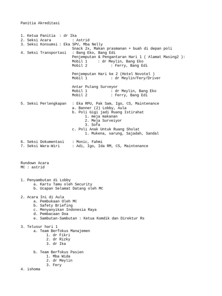Panitia Persiapan Akreditasi | PDF | Karier & Perkembangan | Sains & Matematika