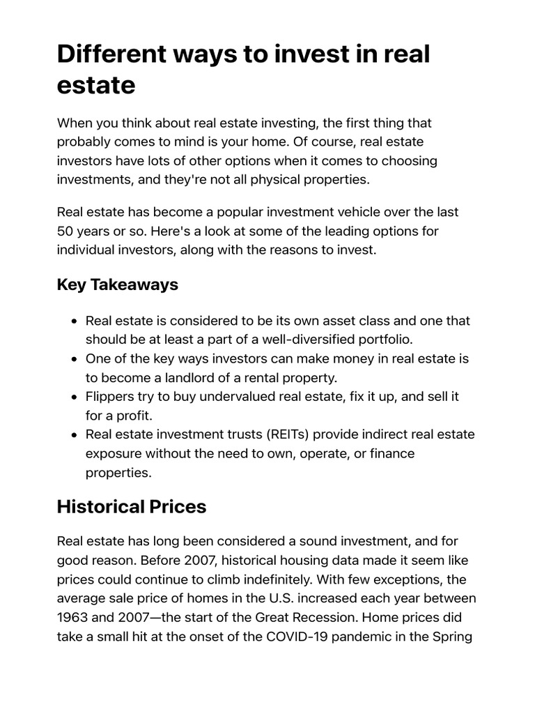 Beginner's Guide to Real Estate Investing | PDF | Real Estate ...
