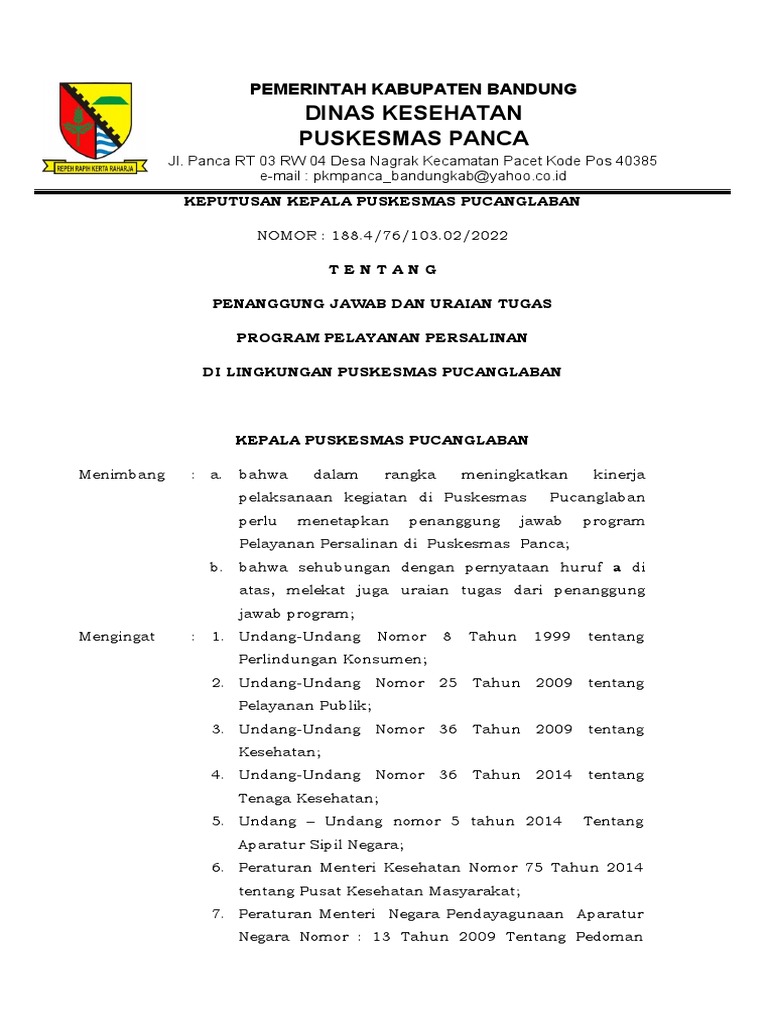 SK Pelayanan Persalinan | PDF