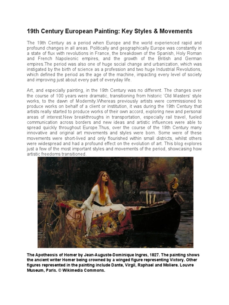 19th Century European Painting Key Styles & Movements | PDF | Pre ...