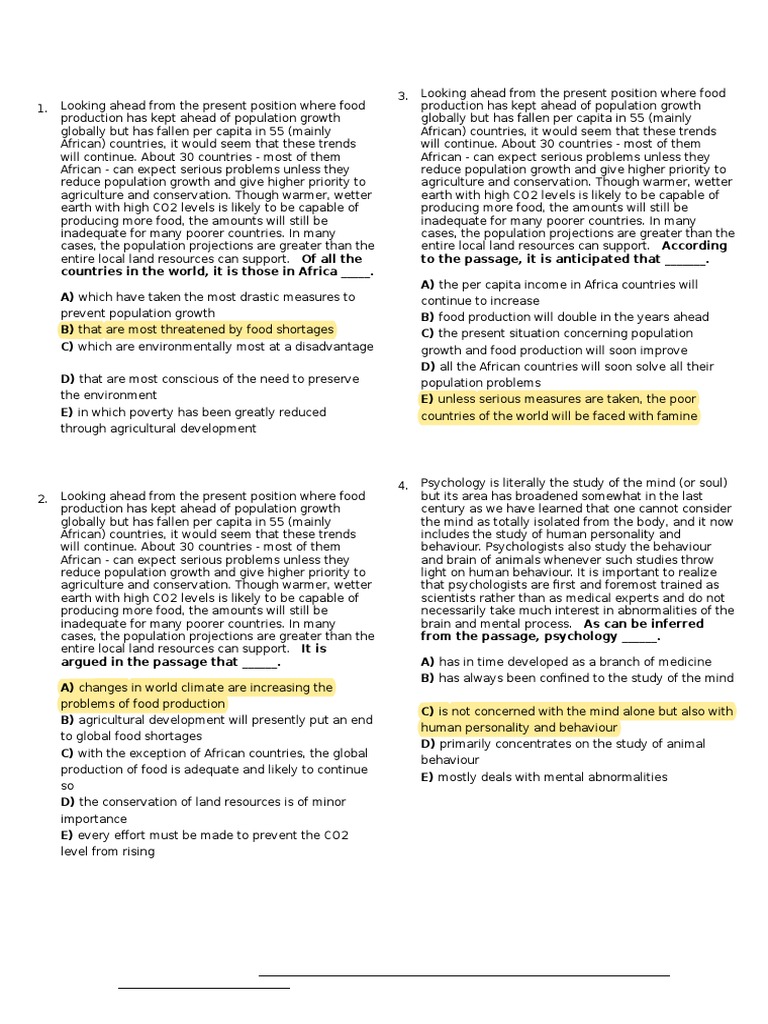 Short Advanced Reading Comprehension Test | PDF | Mind | United Nations