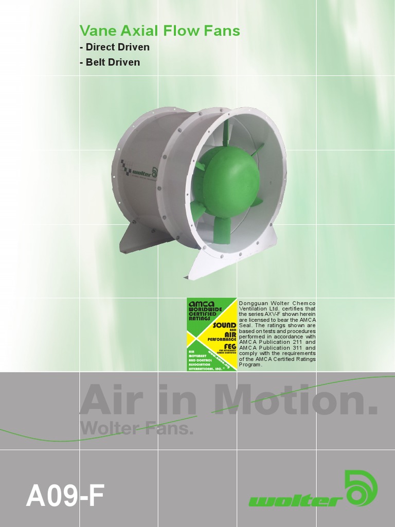 A09-F Vane Axial Fans | PDF | Electric Motor | Manufactured Goods