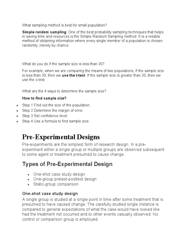 Best Sampling Methods for Small Populations | PDF | Sampling ...